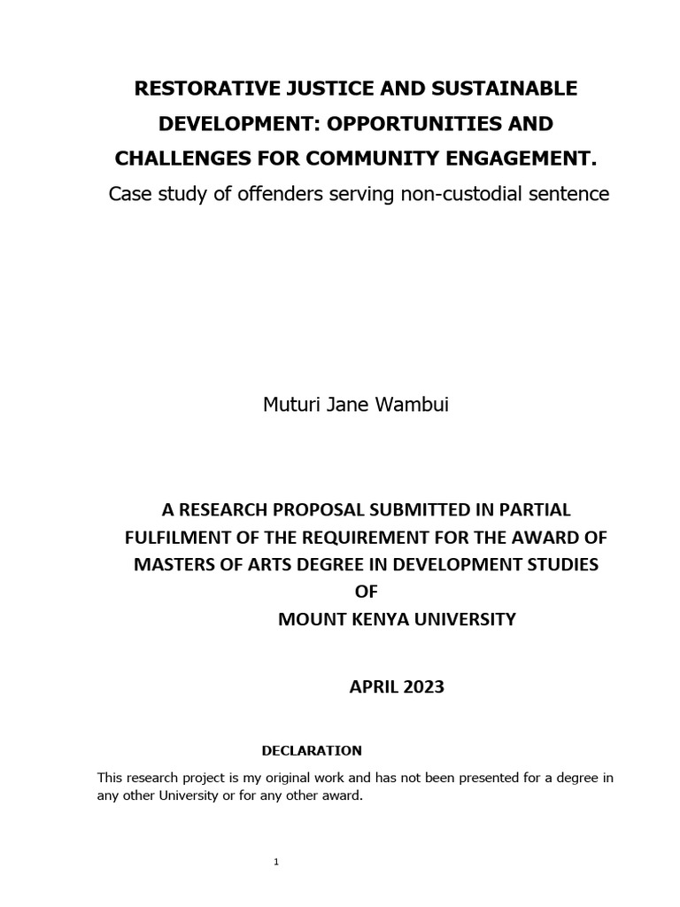 Restorative Justice and Sustainable Development | PDF | Restorative Justice | Justice