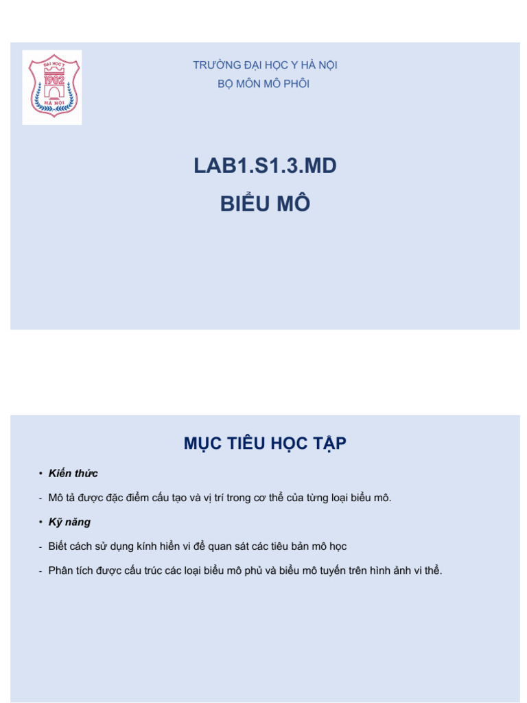 Lab1.s1.3 Biểu Mô | PDF