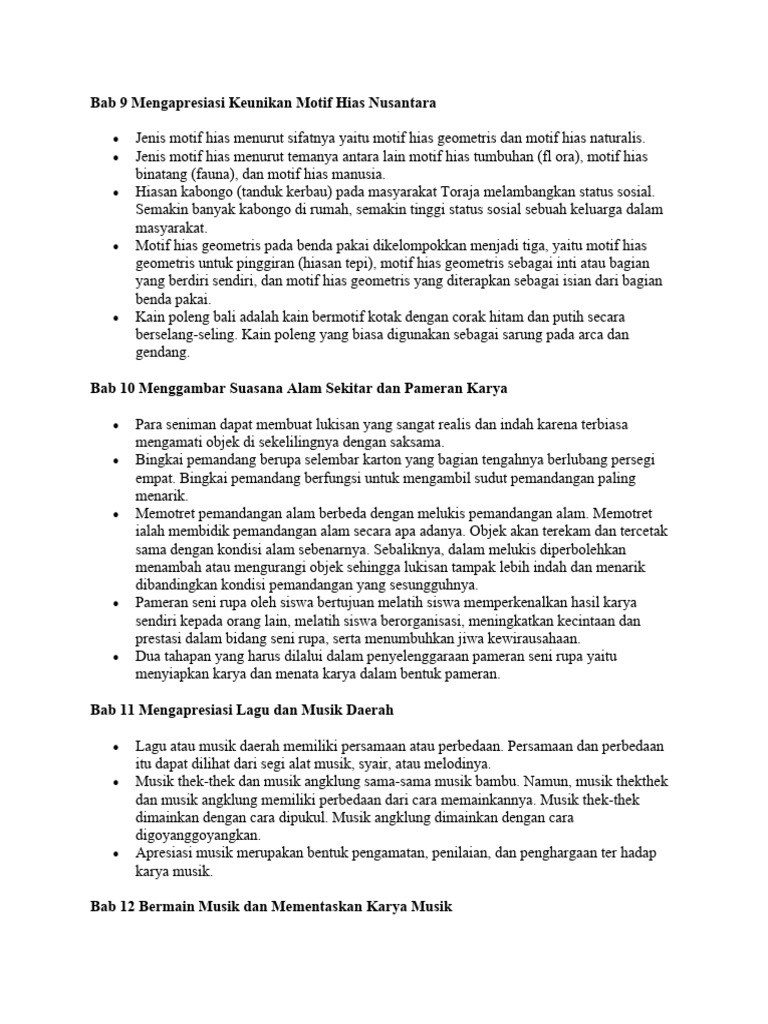 Materi SBDP Kelas 6 SMT 2 | PDF