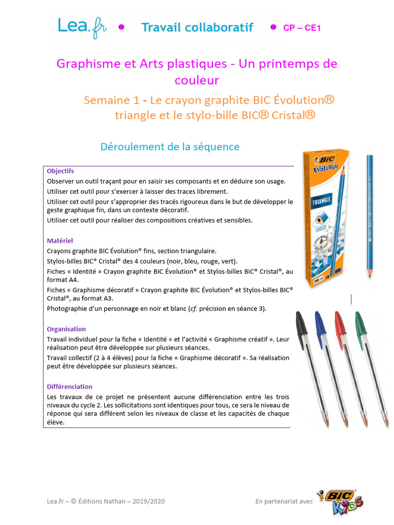 Lea Graphisme s1 CP Ce1 Fiche Enseignant | PDF | Instruments d'écriture ...