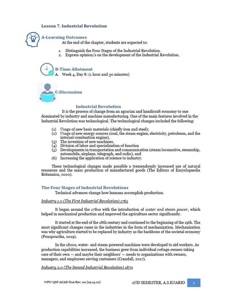 Lesson 7 GEE 5 IT Era | PDF | Internet Of Things | Industrial Revolution