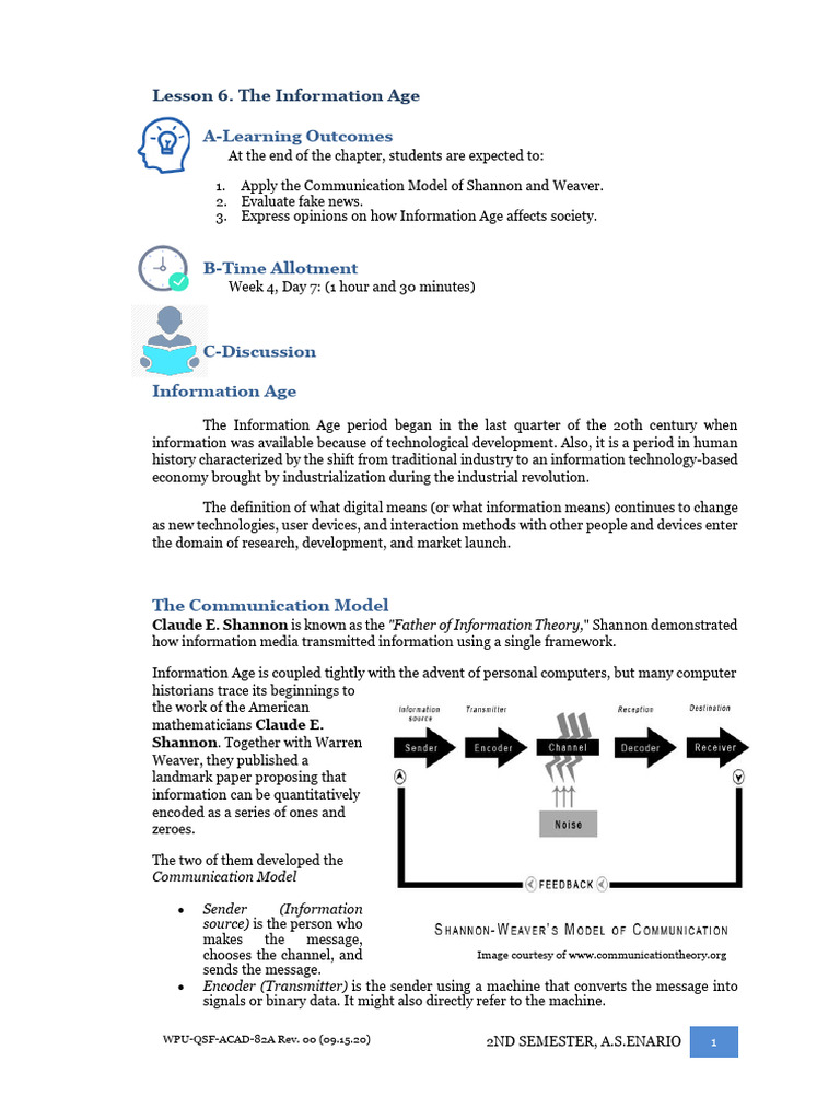 Lesson 6 GEE 5 IT Era | PDF | Information | Blog