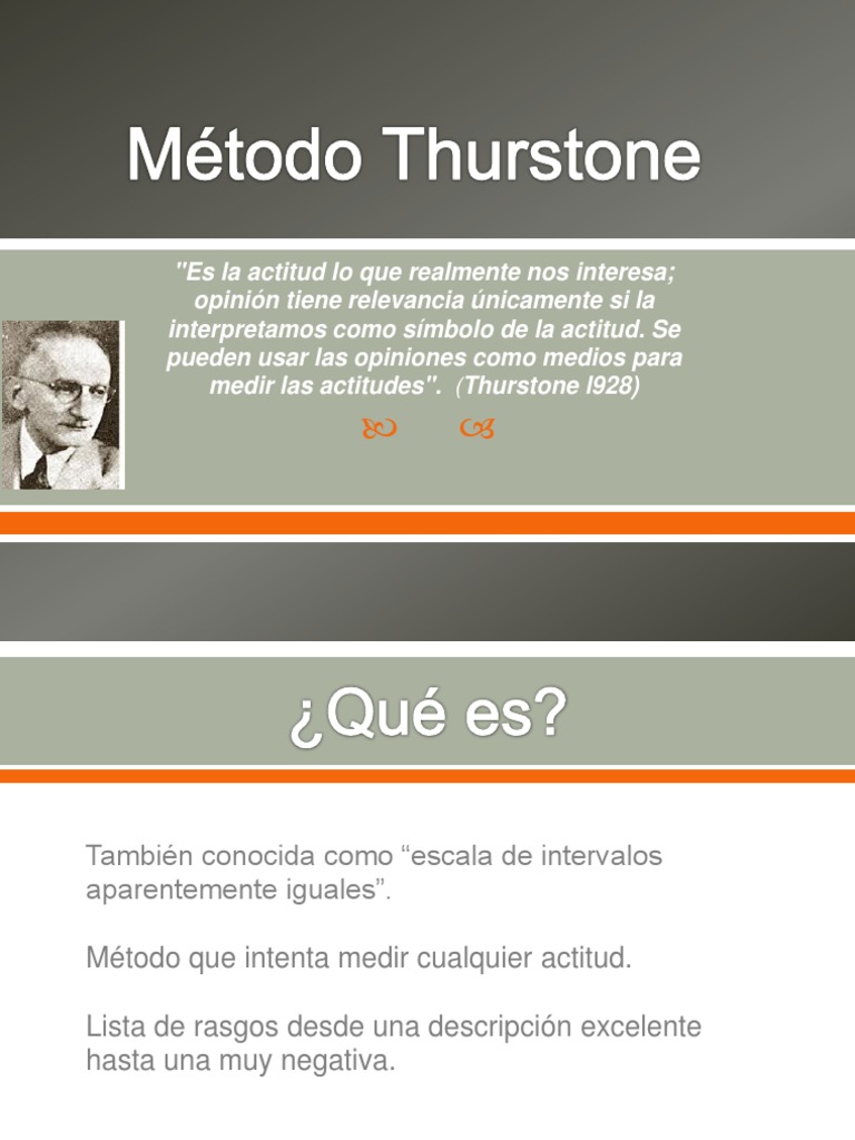 Medición de actitudes: escala de Thurstone | PDF