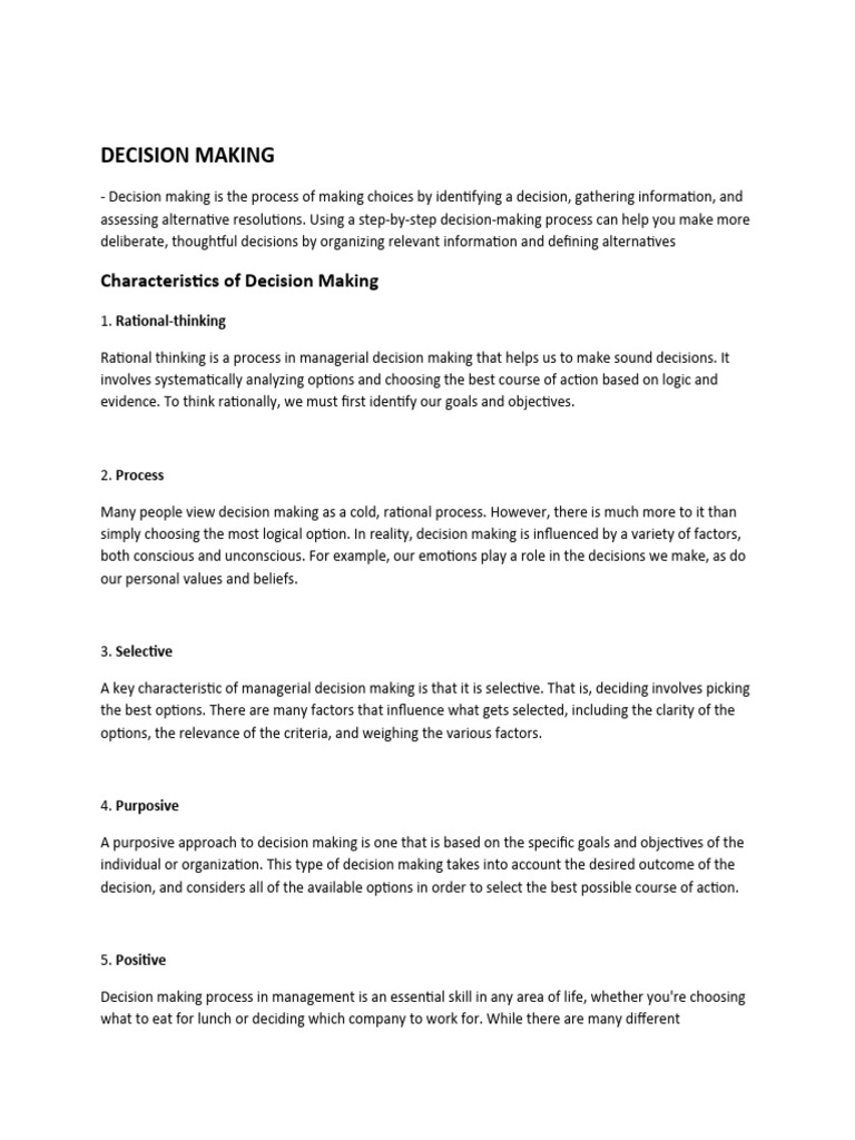 Effective Decision Making Techniques | PDF | Decision Making | Rationality