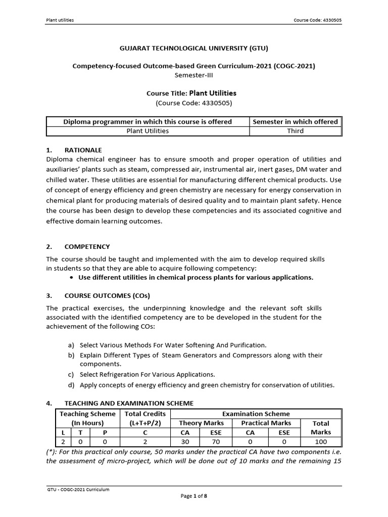 Plant Utilities | PDF | Steam | Refrigeration