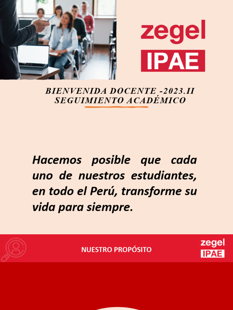 Bienvenida Docente - Zegel Periodo 2023.ii | Descargar gratis PDF ...