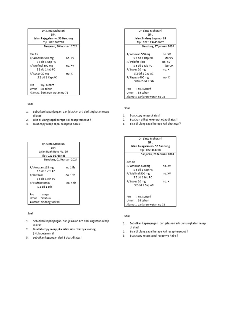Resep Obat dan Kegunaannya | PDF