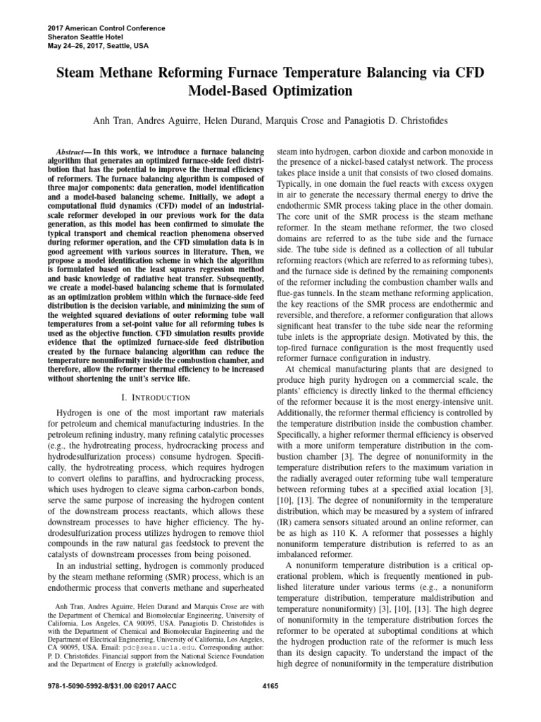 Steam Methane Reforming Furnace | PDF | Computational Fluid Dynamics | Methane