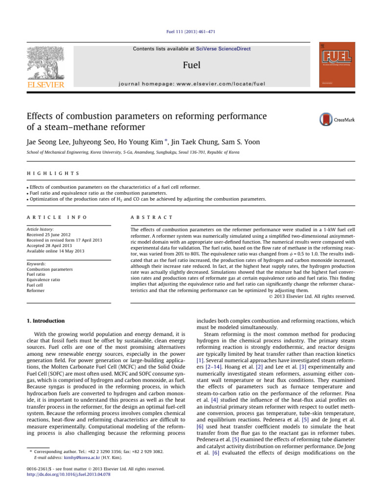 Effects of Combustion Parameters | PDF | Fuel Cell | Heat Transfer