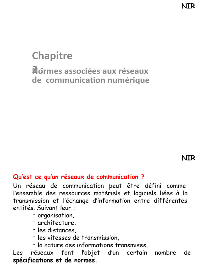 Normes des réseaux de communication numérique | PDF | GSM | Ingénierie ...
