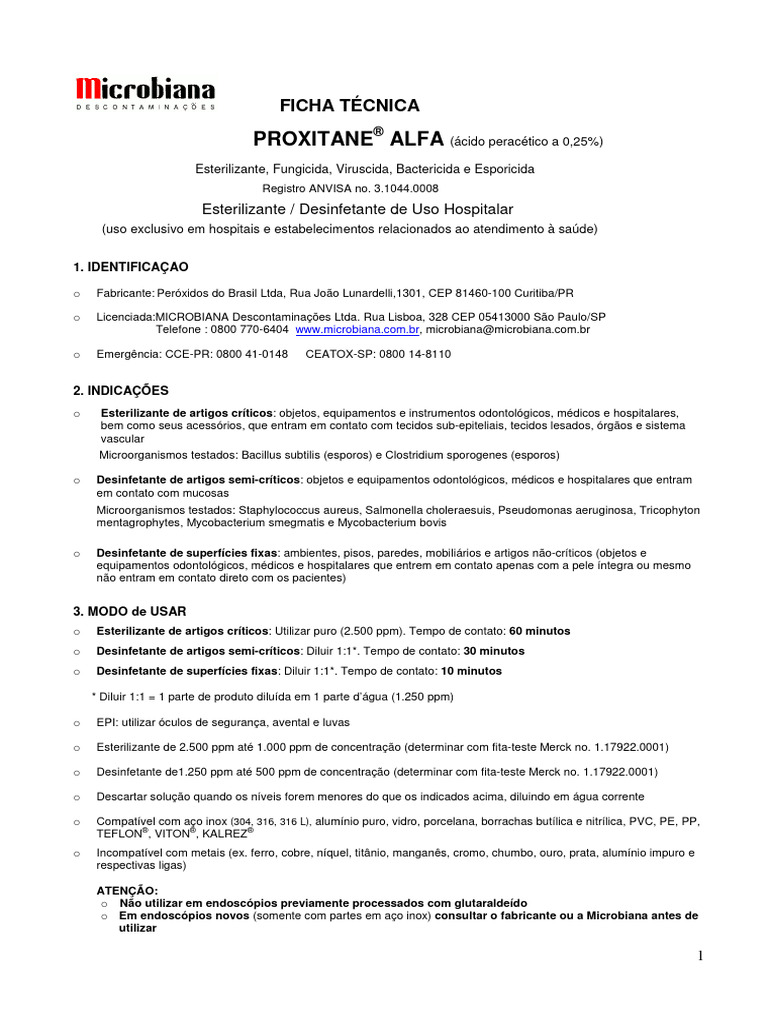 FT Proxitane ALFA 300907 | PDF