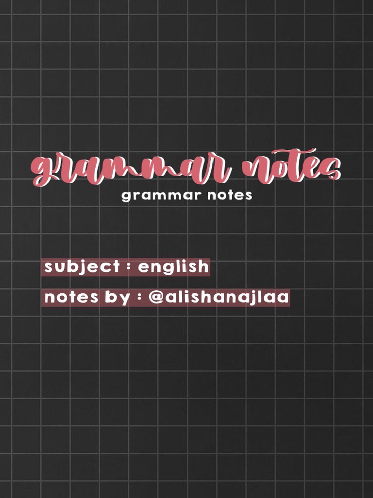 Grammar Notes | PDF