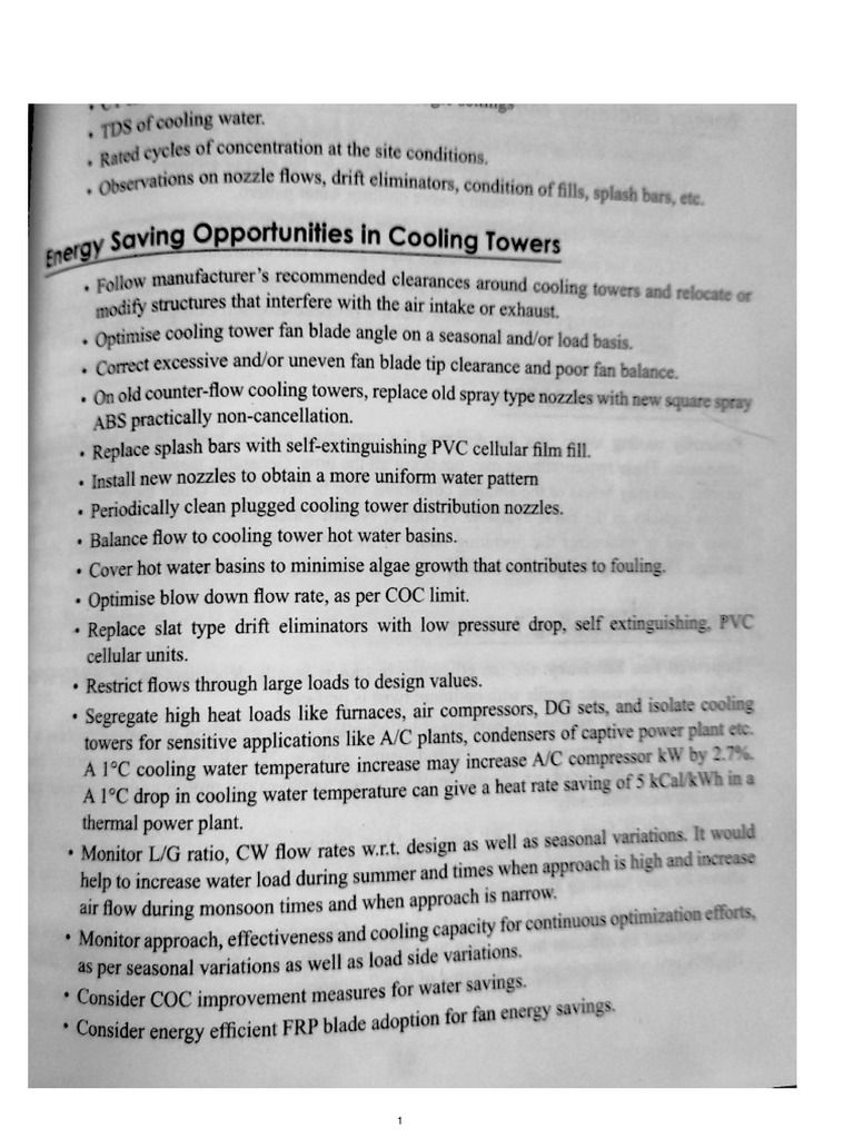 Energy Saving in Cooling Tower | PDF