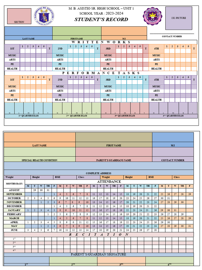 Student Record 2023 2024 | PDF