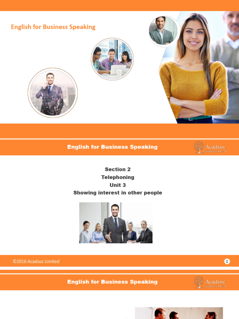 English For Business Speaking Lesson 3 | PDF | Human Communication