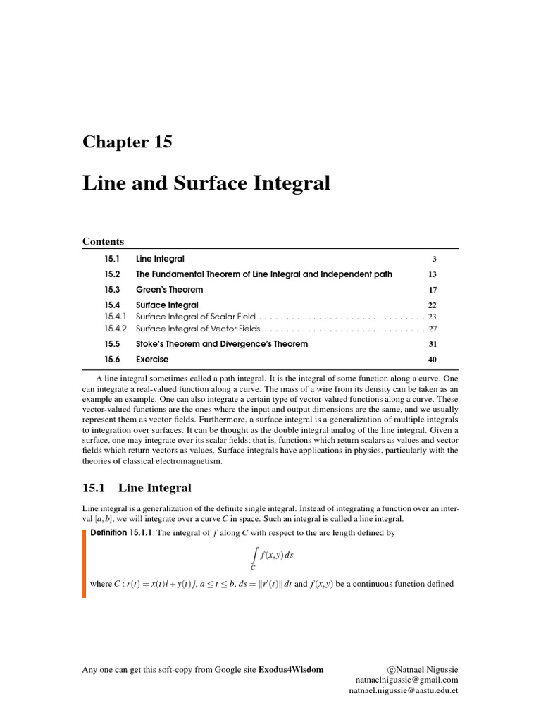 Line and Surface Integral-1 | PDF | Integral | Function (Mathematics)