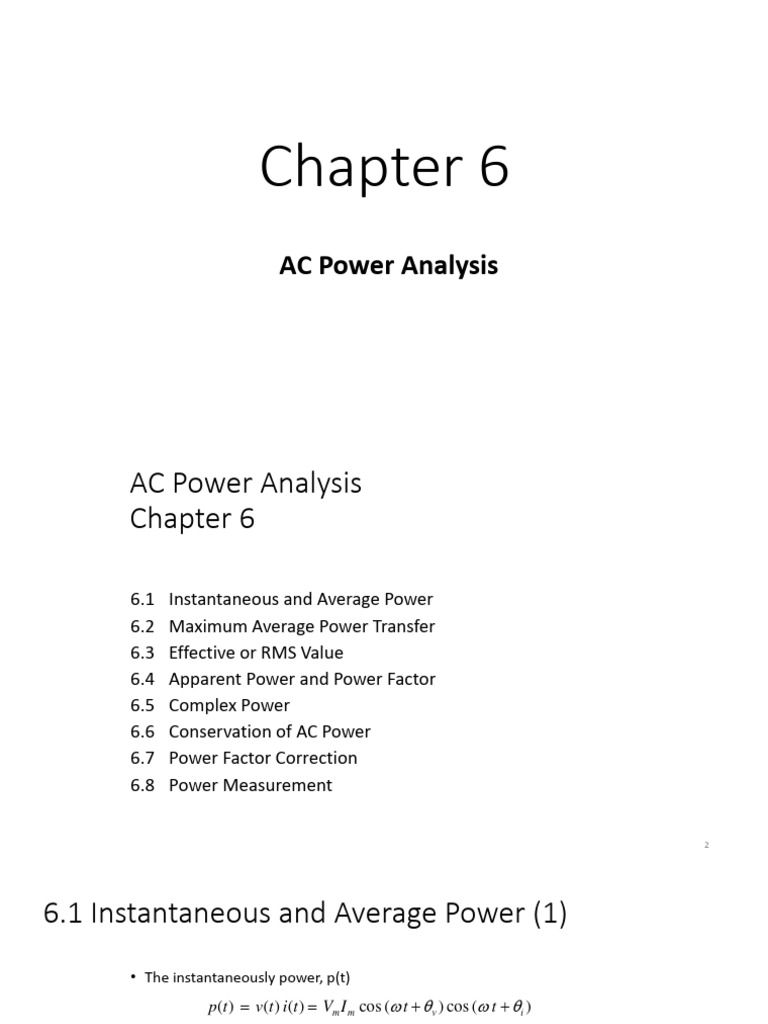 Cahpter Six | PDF | Ac Power | Electrical Engineering
