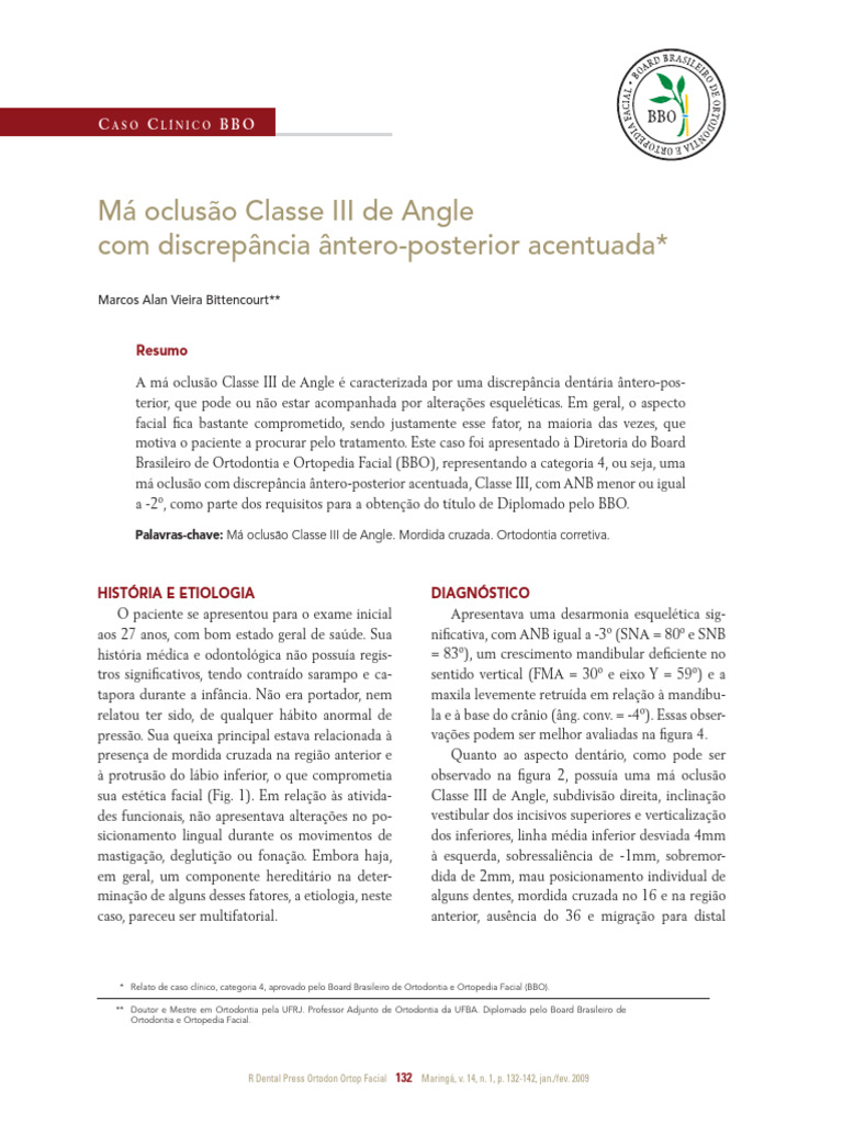6 - Má Oclusão Classe III de Angle Com Discrepância Ântero-Posterior ...