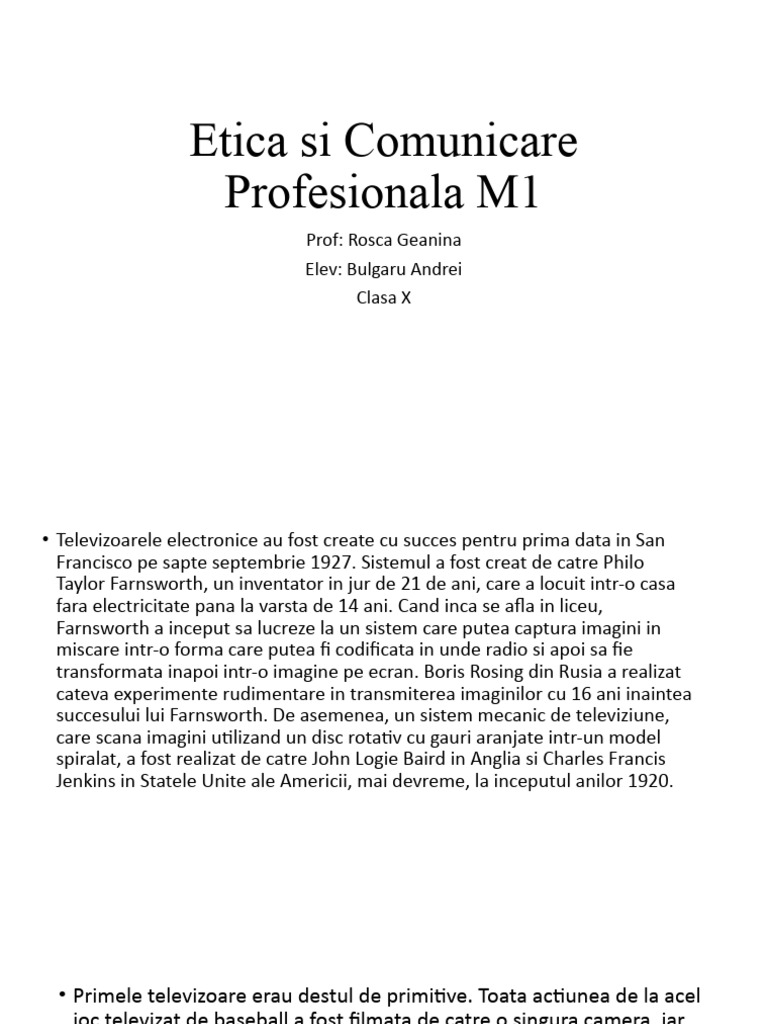 Etica Si Comunicare Profesionala M1 | PDF