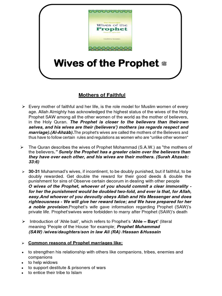 Mothers of the Believers: Khadijah (RA) | PDF | Muhammad | Umar