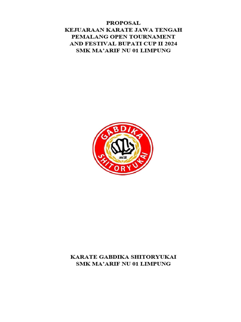 Proposal Dana Kejuaraan Karate 2024 | PDF