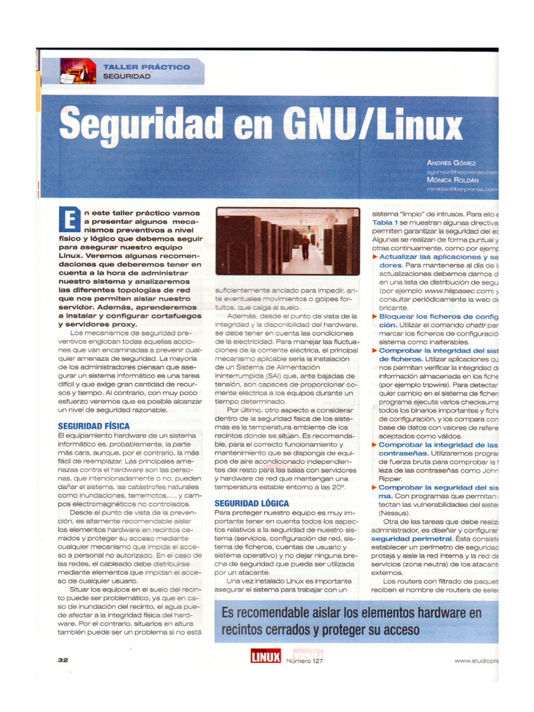 Articulo - Seguridad en Linux | PDF