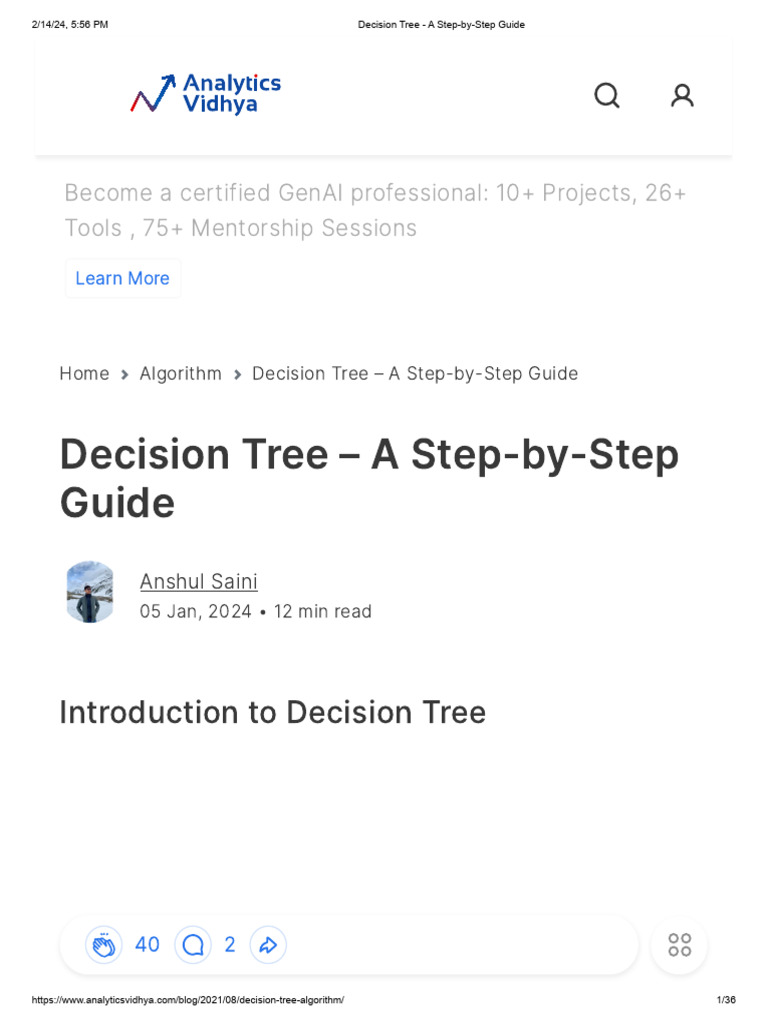 Decision Tree - A Step-by-Step Guide | PDF | Applied Mathematics ...