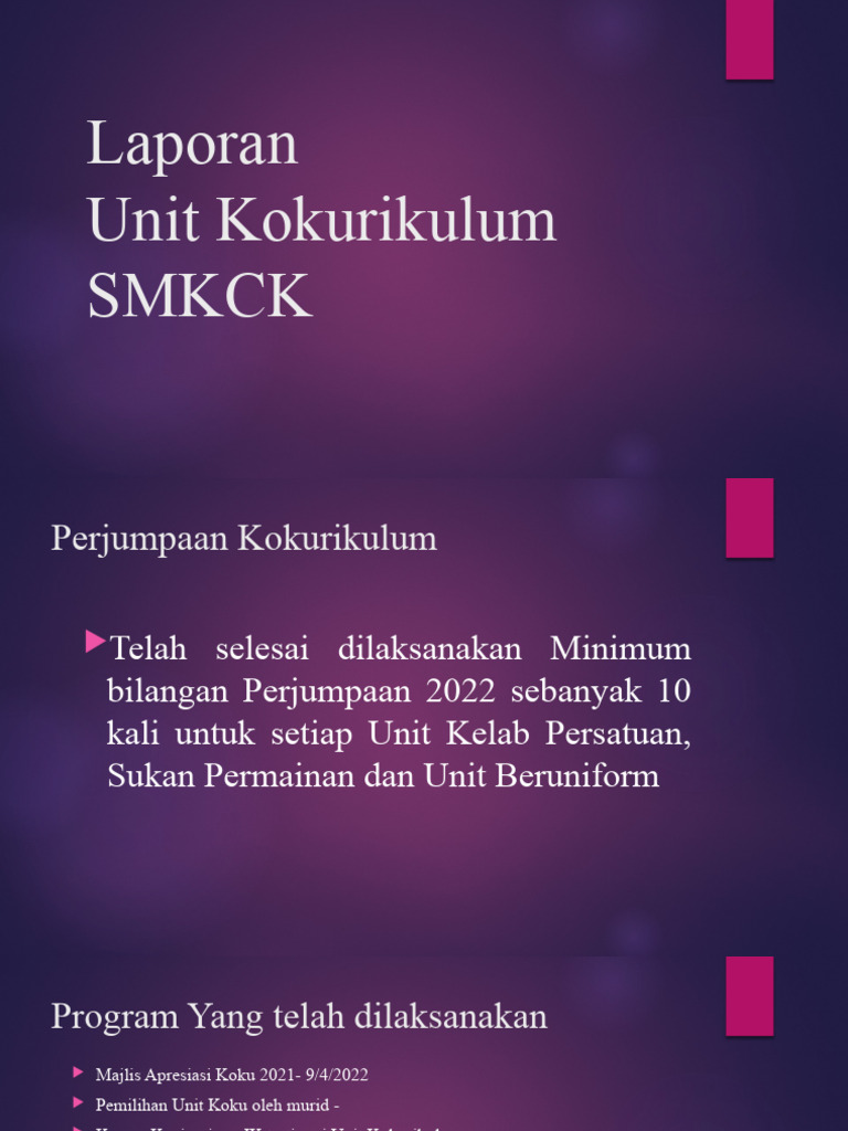 LAPORAN UNIT KOKURIKULUM 2022 | PDF LAPORAN UNIT KOKURIKULUM 2022 | PDF