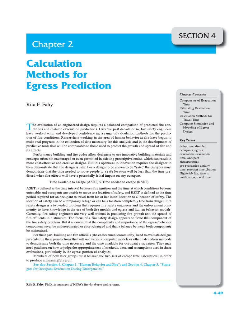 NFPA - Evacuation Methods For Egress Prediction | PDF