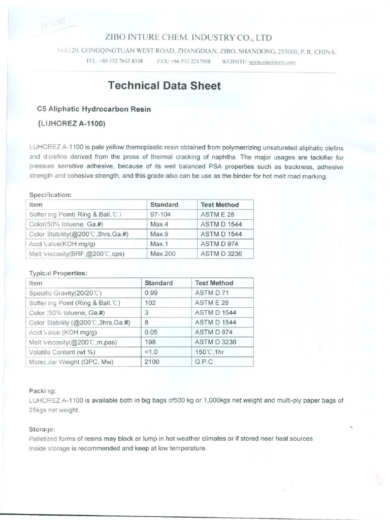 TDS Luhorez A-1100 | PDF