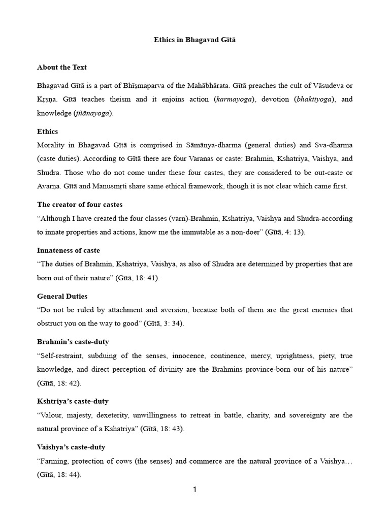 8 Jan Reading Material | PDF | Bhagavad Gita | Religious Belief And ...