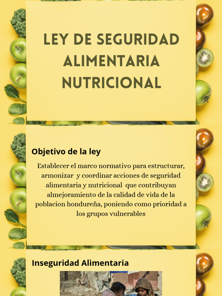 Ley de Seguridad Alimentaria Nutricional | PDF