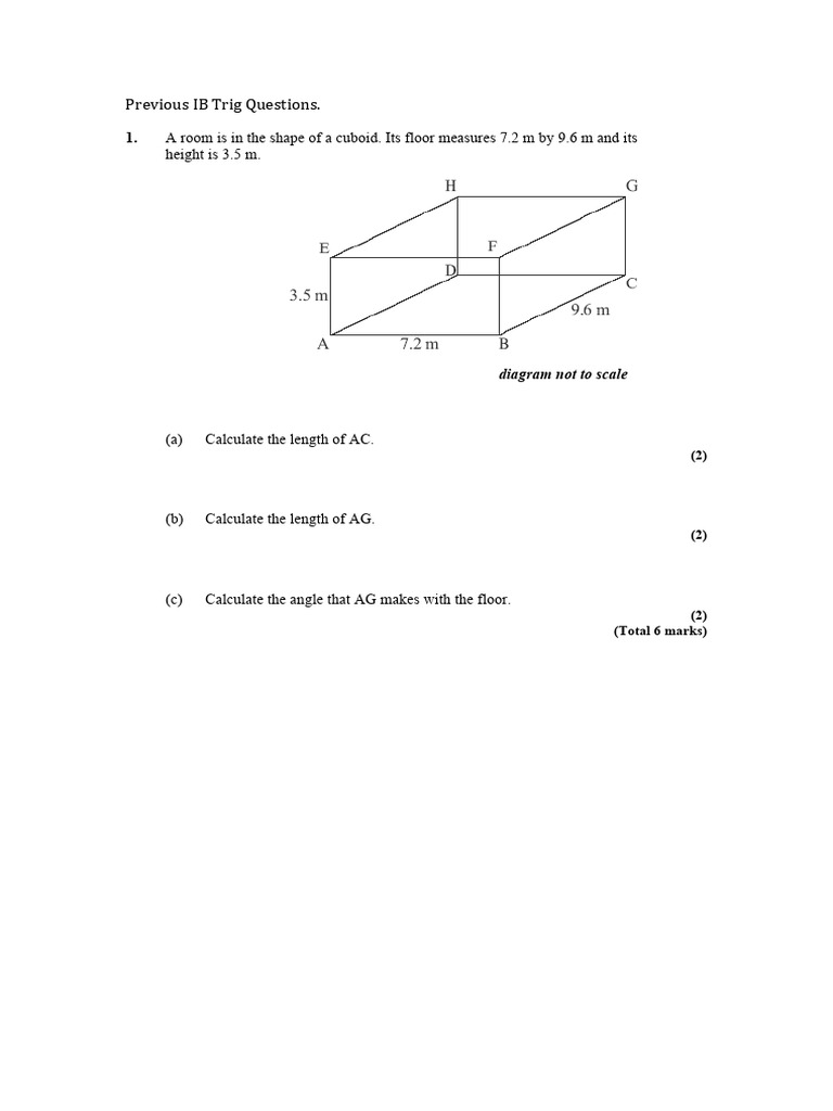 Previous Trig Questions | PDF | Triangle | Area