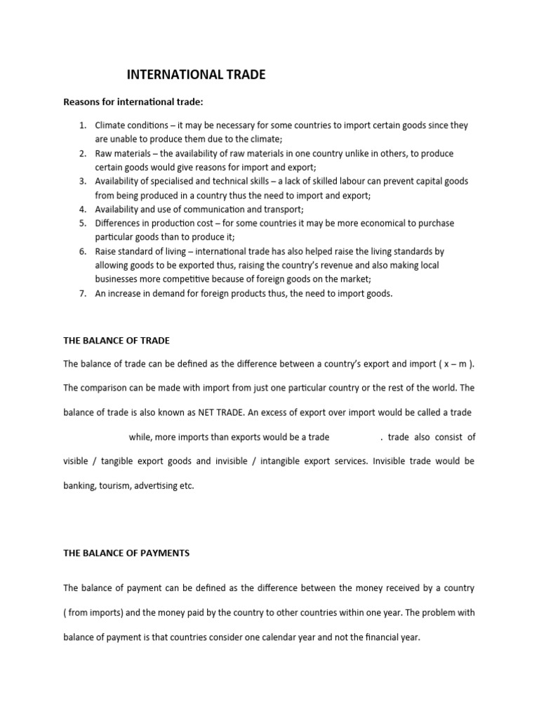 International Trade | PDF