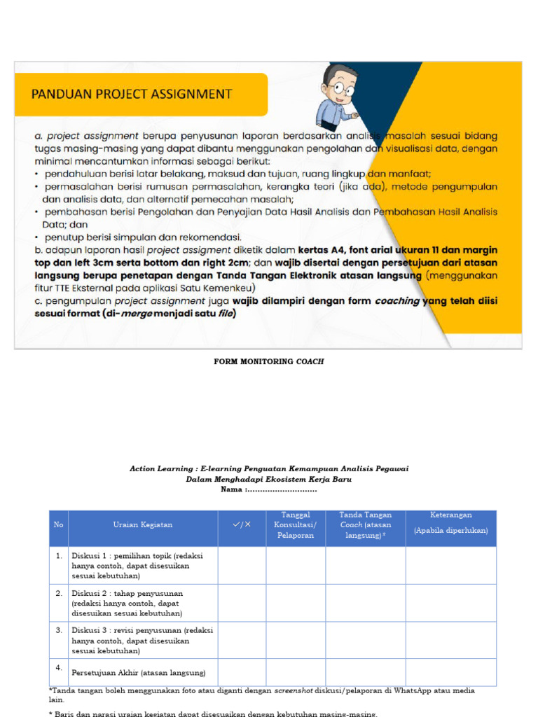 Project Assignment Format Laporan Form Coaching Panduan | PDF