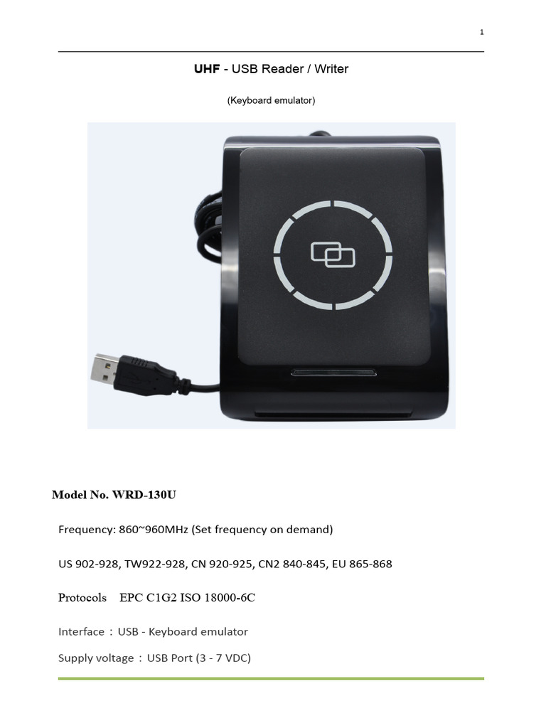 UHF READER Manual | PDF