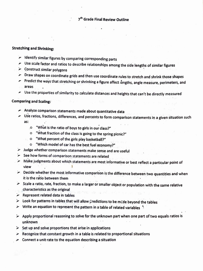 7th Math Final Review Packet | PDF