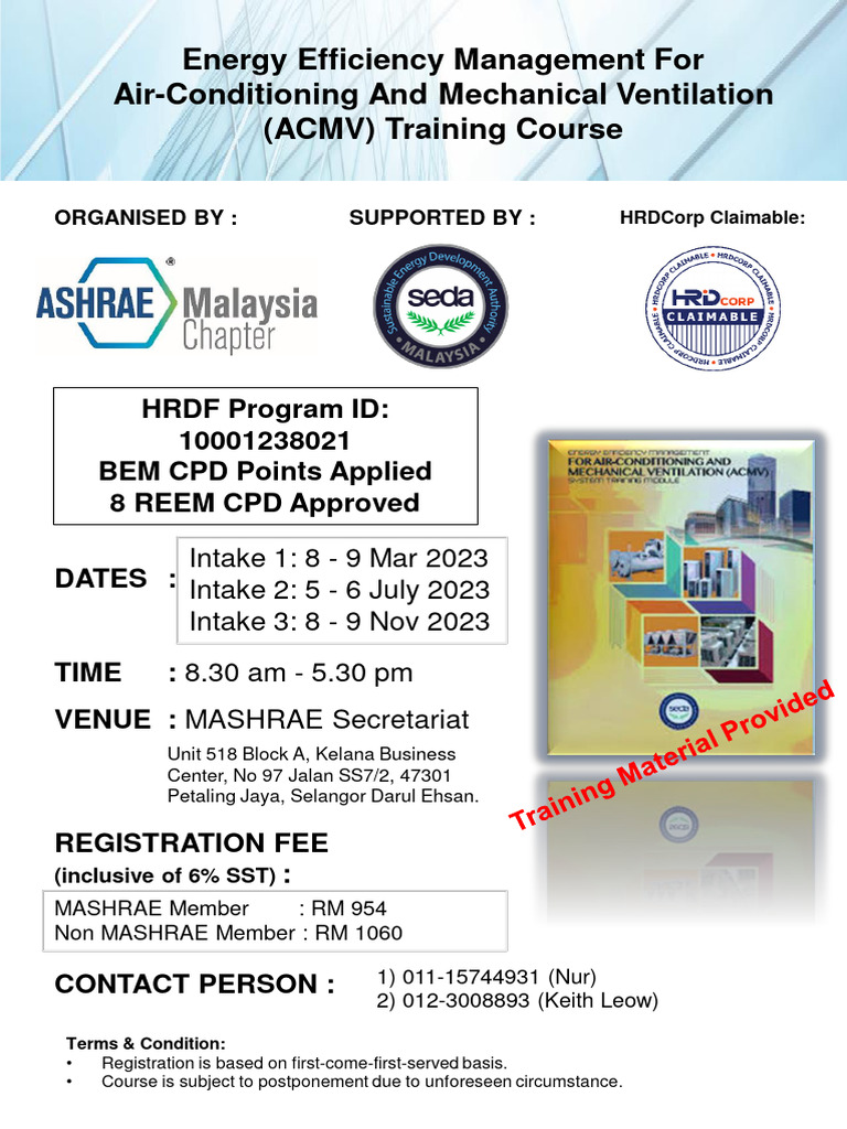 ACMV Course Flyer 2023 | PDF | Chemical Engineering | Civil Engineering