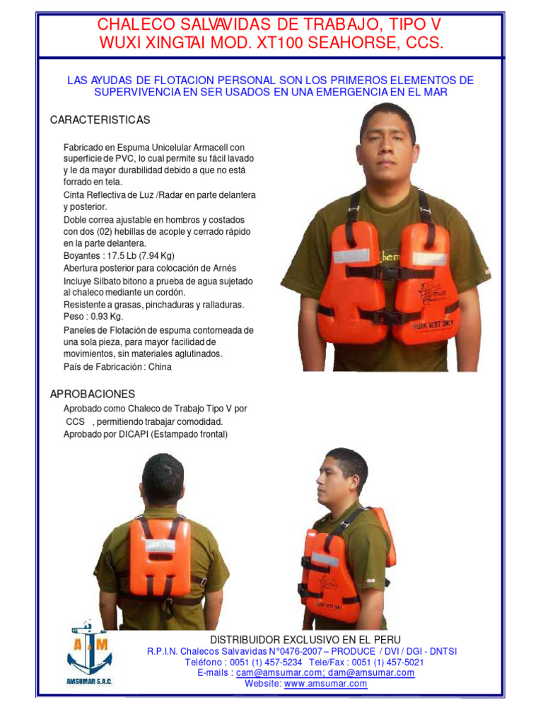 Af Chaleco Tipo V Wuxi Xingtai Seahorse Modxt-100 | PDF