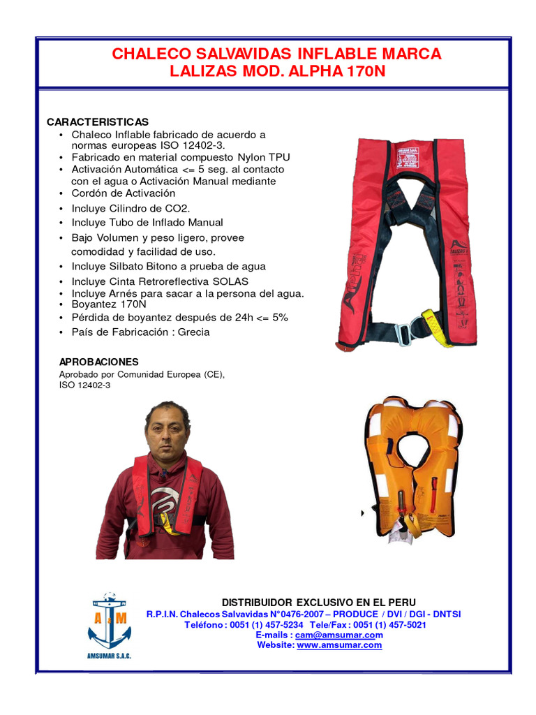 AF Chalecos Inflable LALIZAS Alpha 170N | PDF
