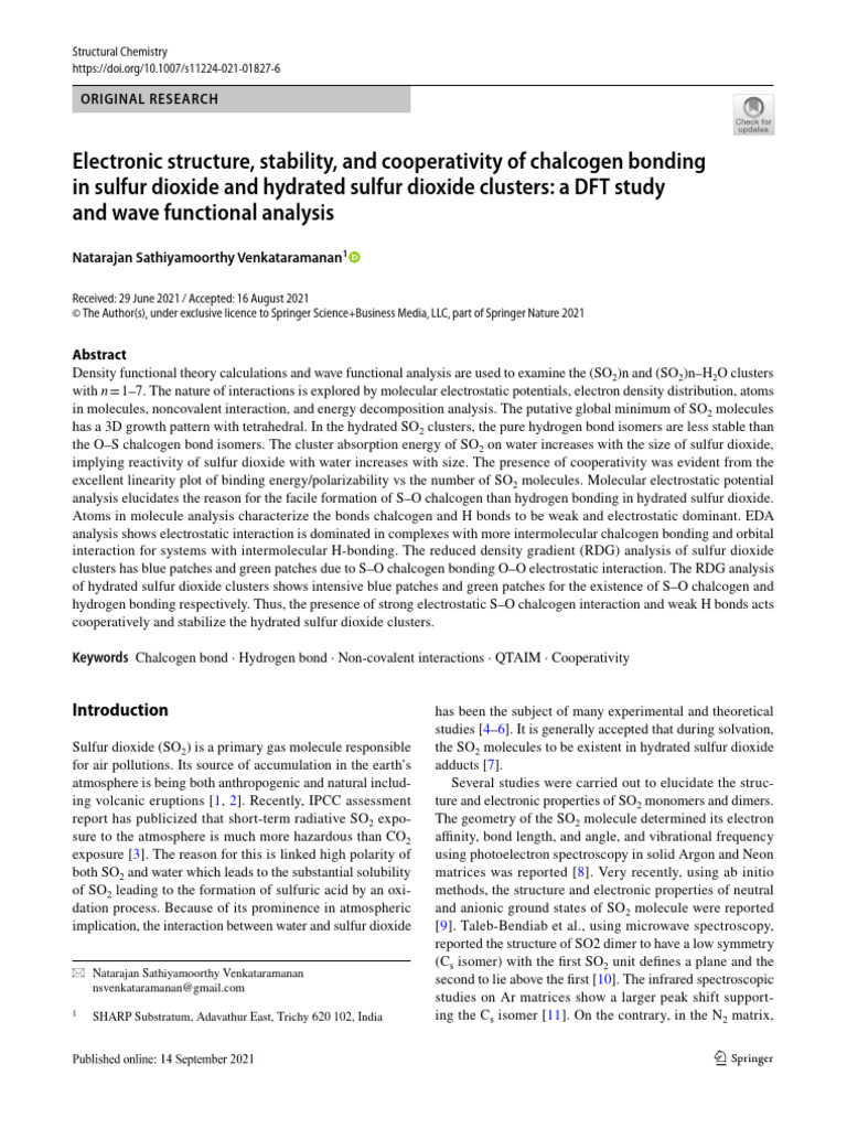 Structural Chemistry 2021 | PDF | Hydrogen Bond | Molecules