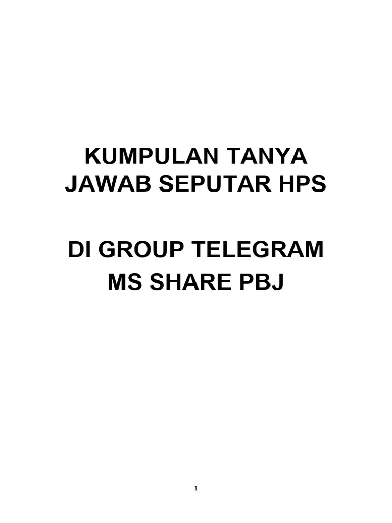 Seputar Harga Perkiraan Sendiri-HPS | PDF