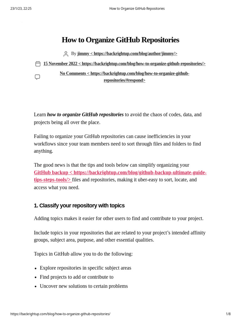 Organize GitHub Repos Efficiently | PDF | Software Repository ...