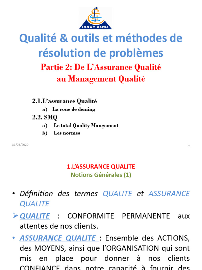 Cours Qualité Partie 2 | PDF | ISO 9000 | Management de la qualité