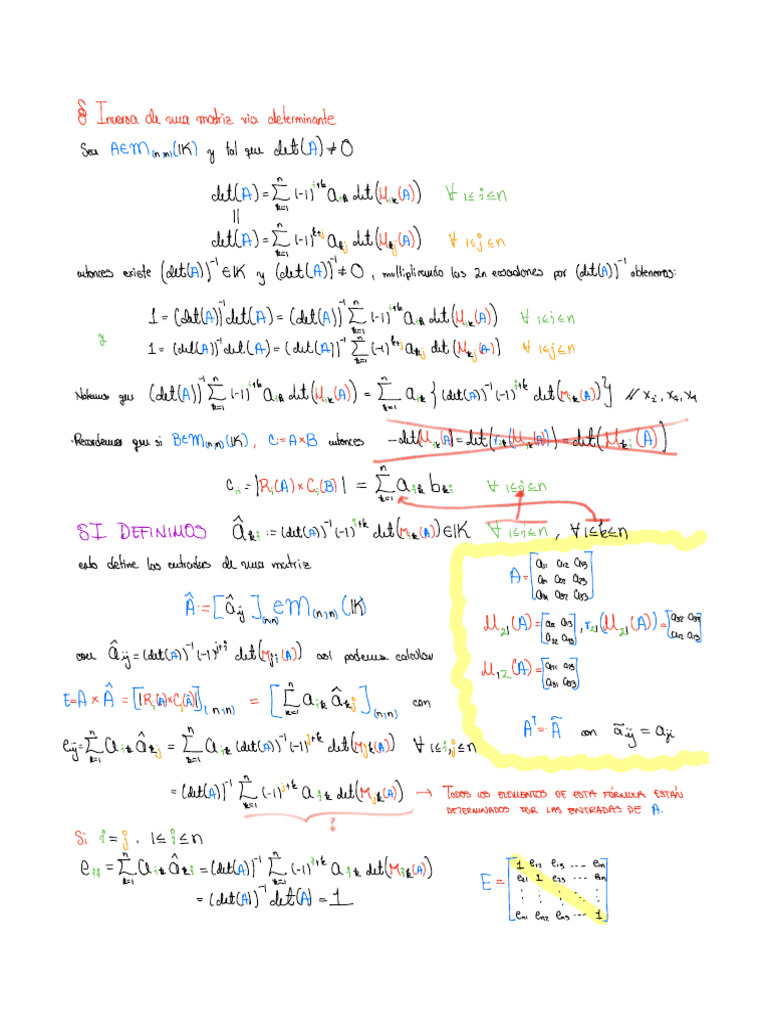 9 - Propiedades Del Determinante e Inversión de Matrices | PDF