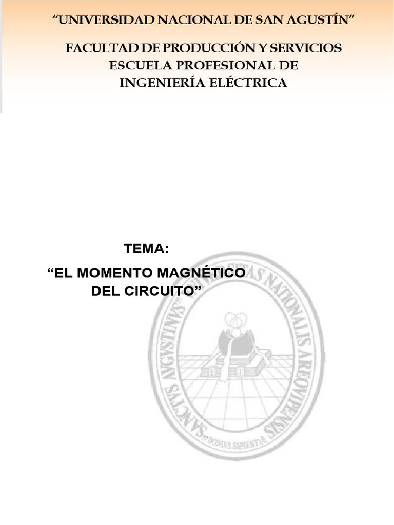 El Momento Magnético Del Circuito | PDF | Corriente eléctrica | Campo ...