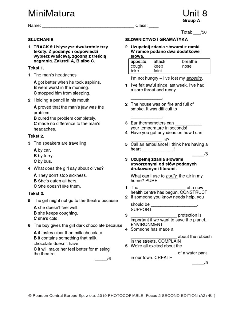 Minimatura Unit 8: © Pearson Central Europe Sp. Z O.O. 2019 ...