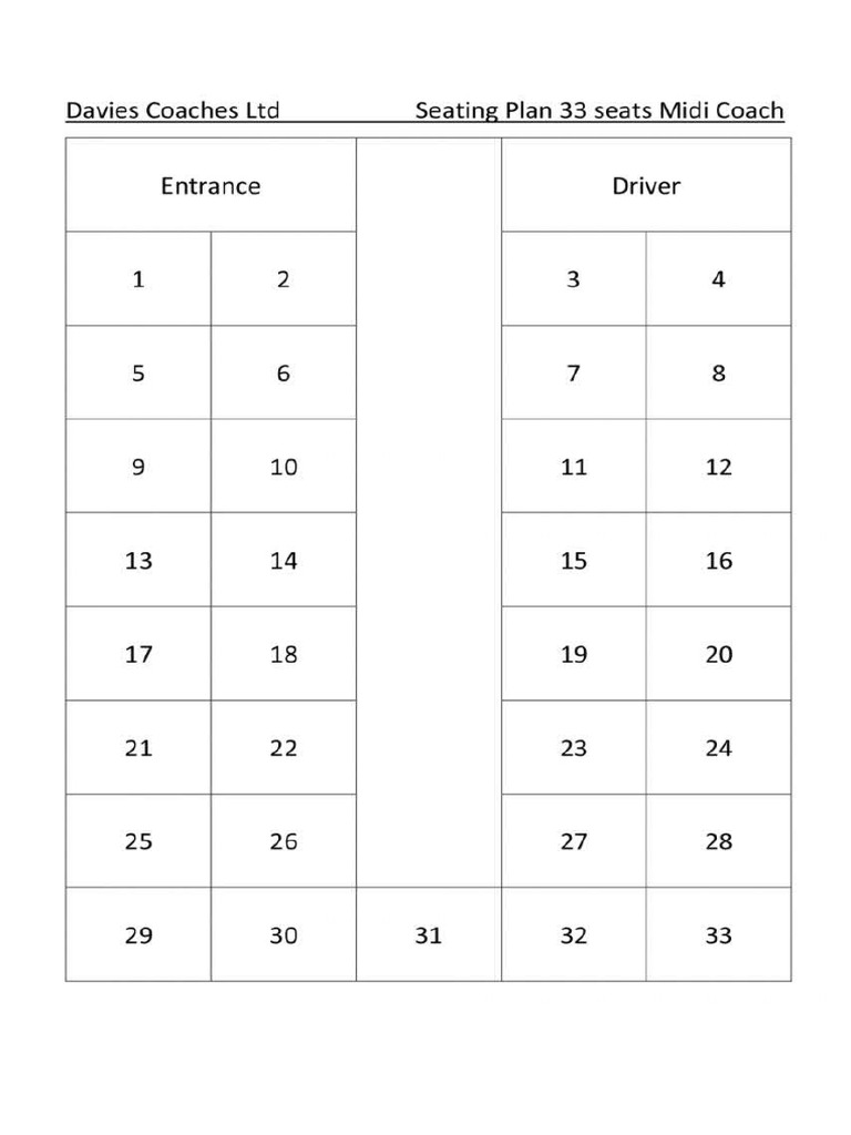 Seat Plan Bus | PDF