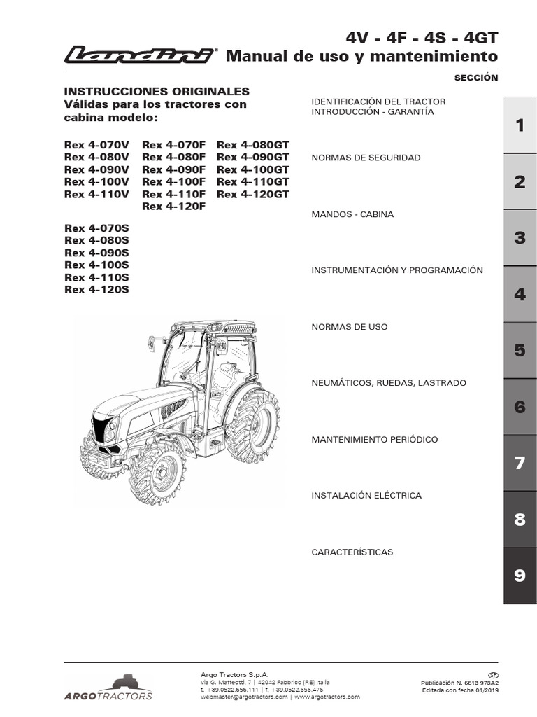 Rex 4... Rp57 Manual Usuario | PDF | Tractor | Embrague