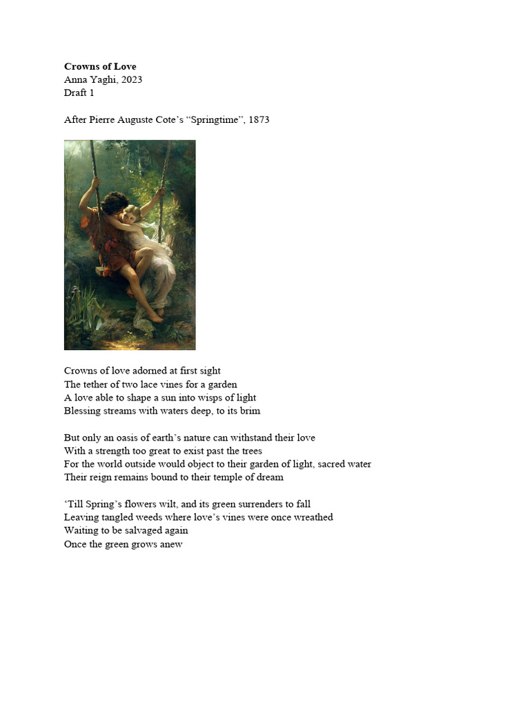 Crowns of Love - An Ekphrastic Poem by Anna Yaghi | PDF